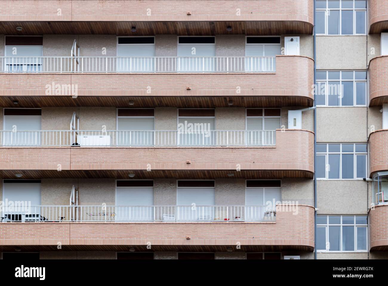 facade of a touristic building in the beach of laredo in spain Stock ...