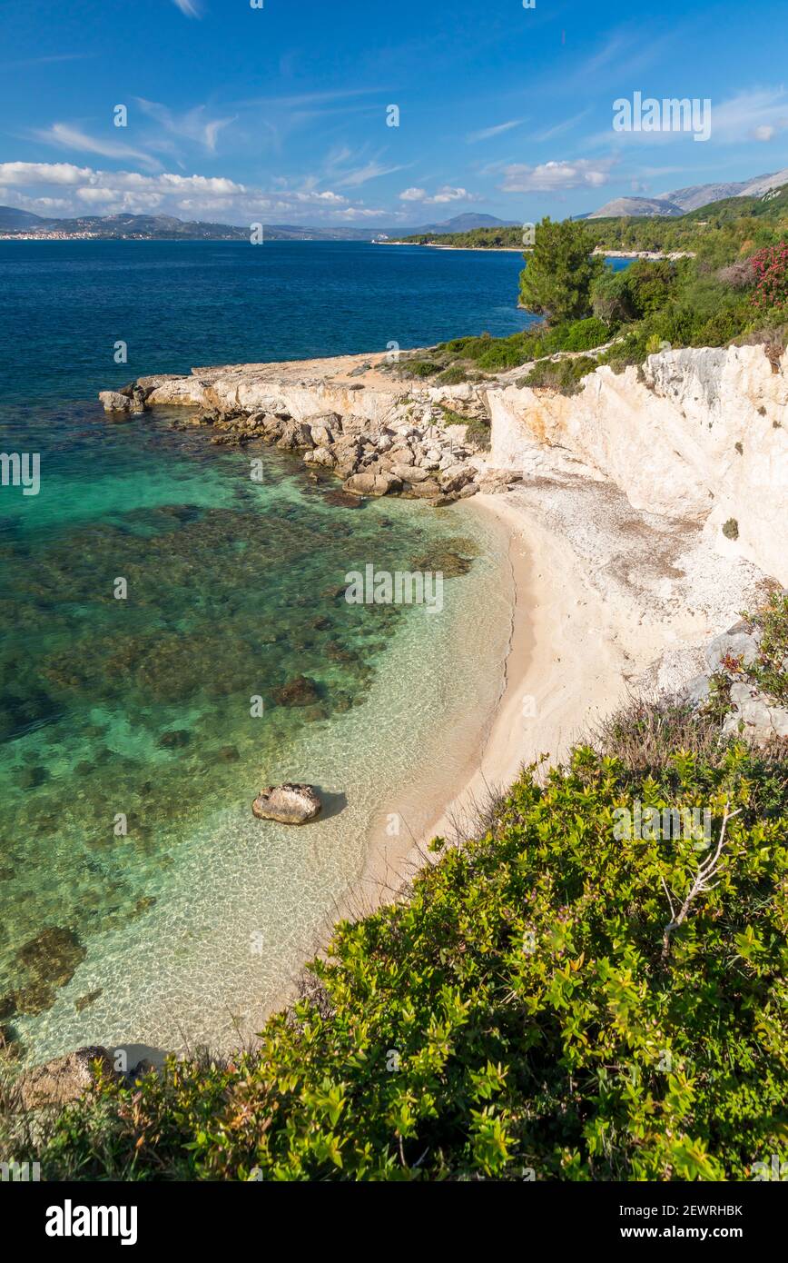 Secluded beach near Argostoli, Kefalonia, Ionian Islands, Greek Islands ...
