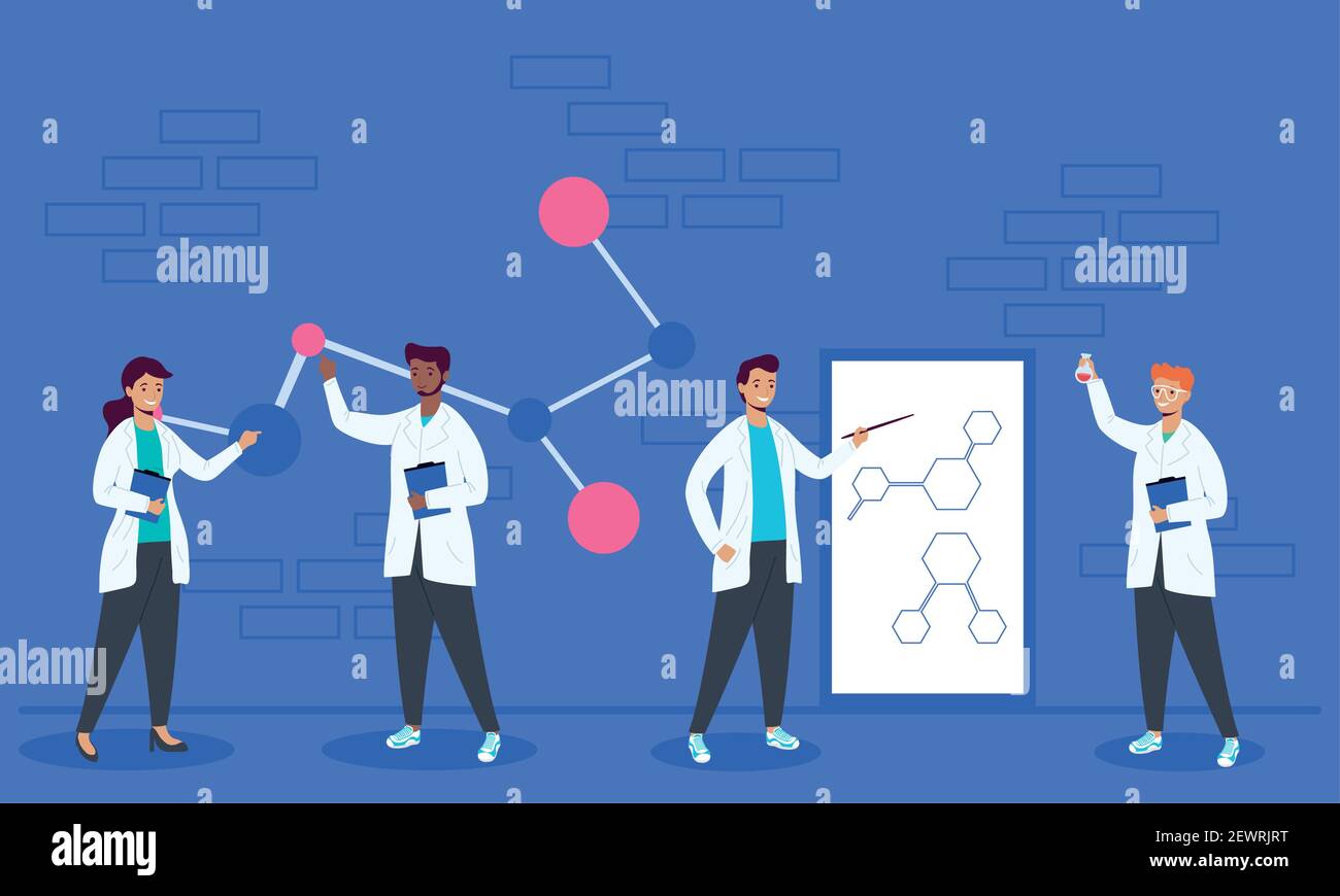 team scientifics workers characters icons Stock Vector Image & Art - Alamy