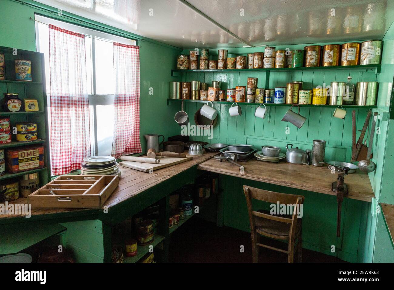 Interior of former British Base now a museum and post office at Port ...