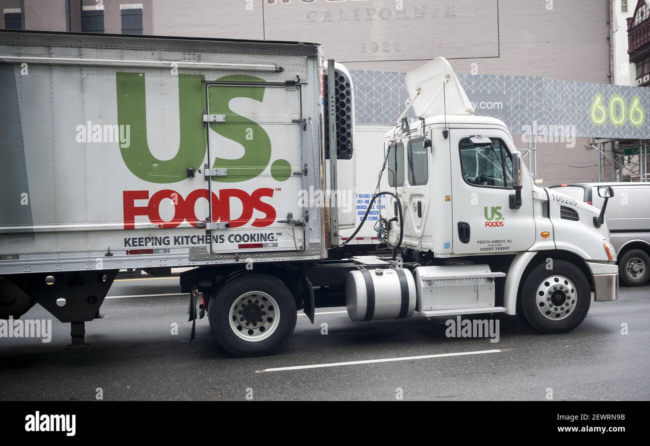 A US Foods delivery truck in the Soho neighborhood of New York on ...