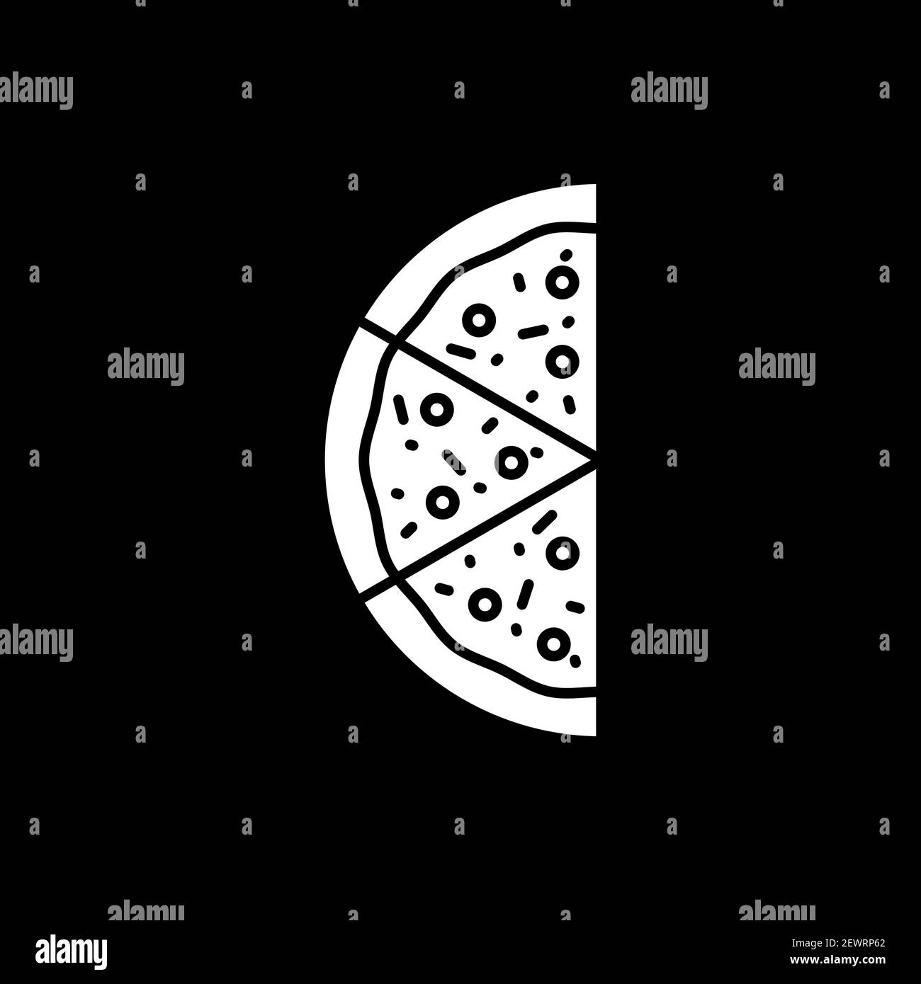 Half and half pizza Black and White Stock Photos & Images - Alamy