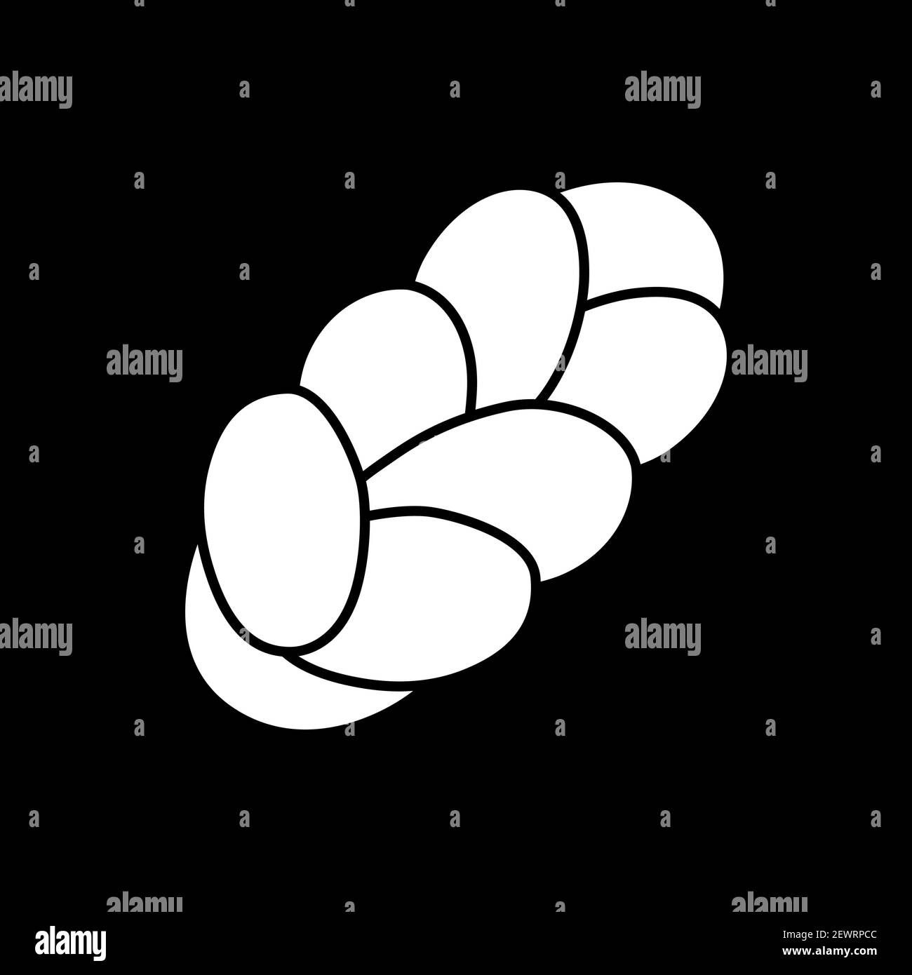 Braided bread dark mode glyph icon Stock Vector Image & Art - Alamy