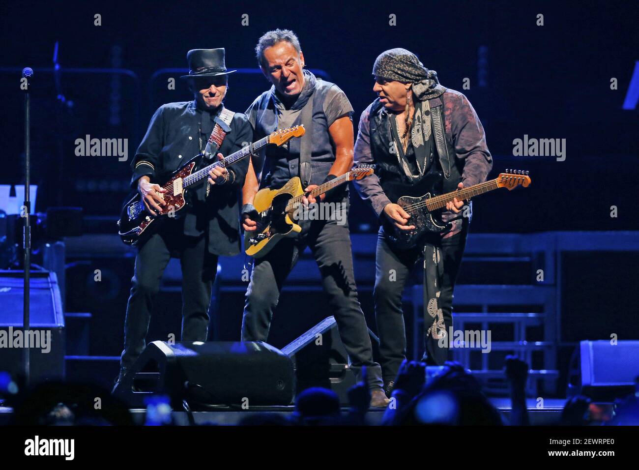From left, Nils Lofgren, Bruce Springsteen and Steven Van Zandt, of the ...