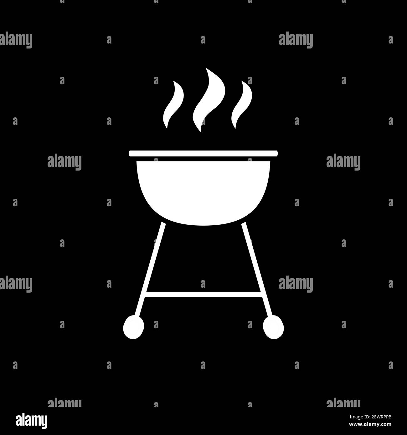 Grill fire dark mode glyph icon Stock Vector Image & Art - Alamy