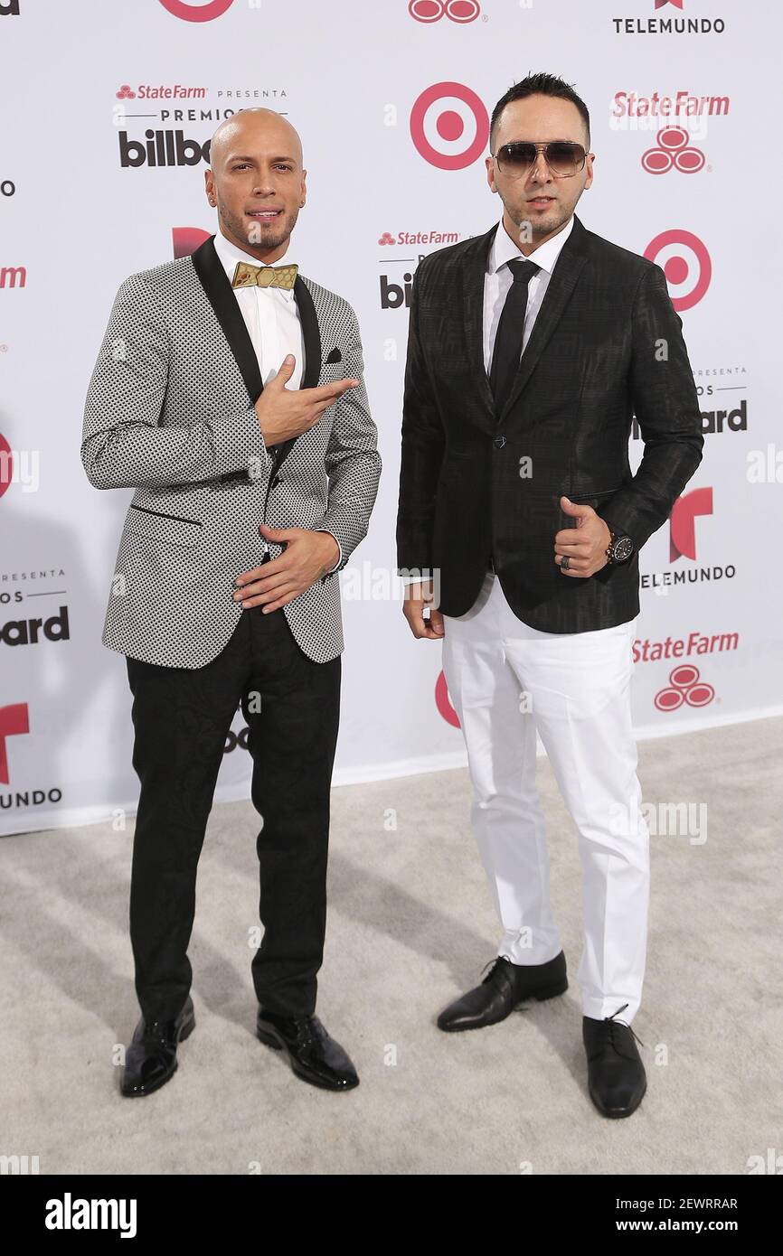 MIAMI, FL - APRIL 30: Alex y Fido arrive at 2015 Billboard Latin Music ...