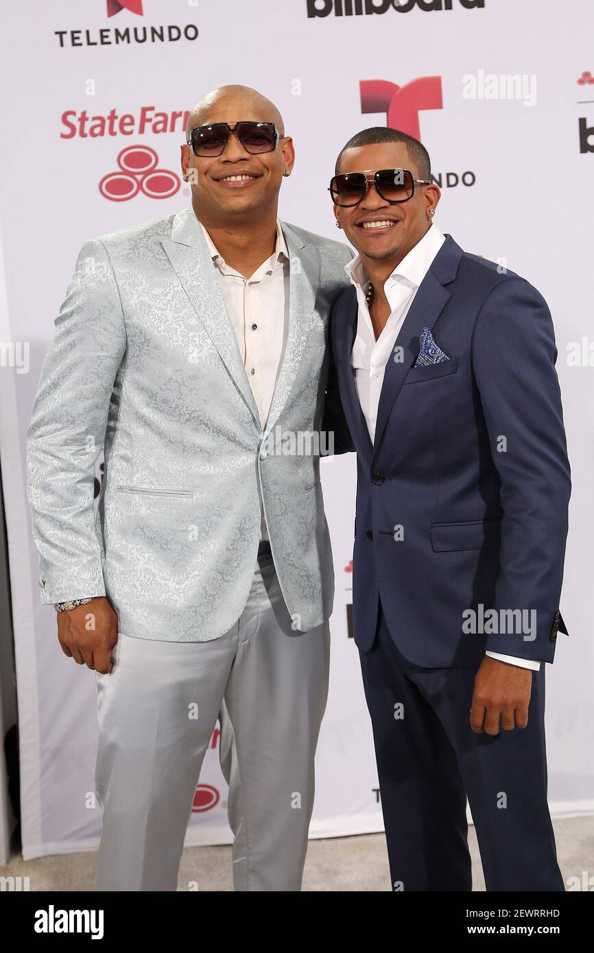 MIAMI, FL - APRIL 30: Gente Zona Alexander Delgado (L) and Randy Malcom ...