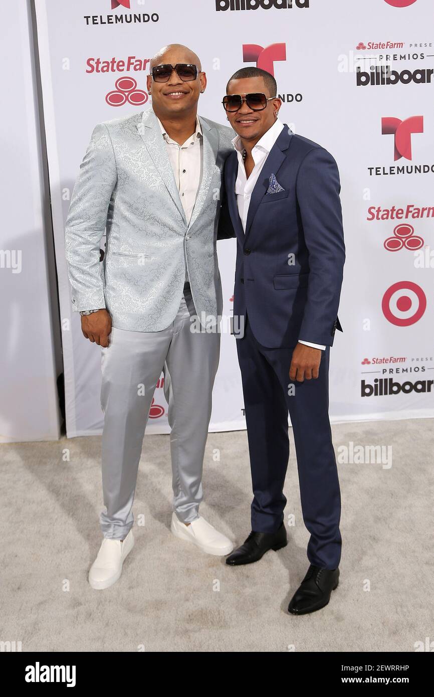 MIAMI, FL - APRIL 30: Gente Zona Alexander Delgado (L) and Randy Malcom ...