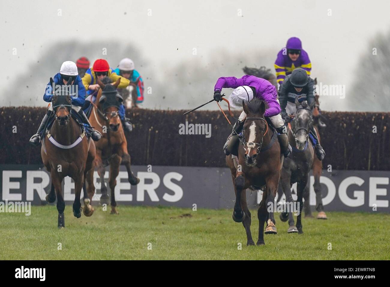Jack Tudor riding Five Star Getaway (right) clear the last to win the ...
