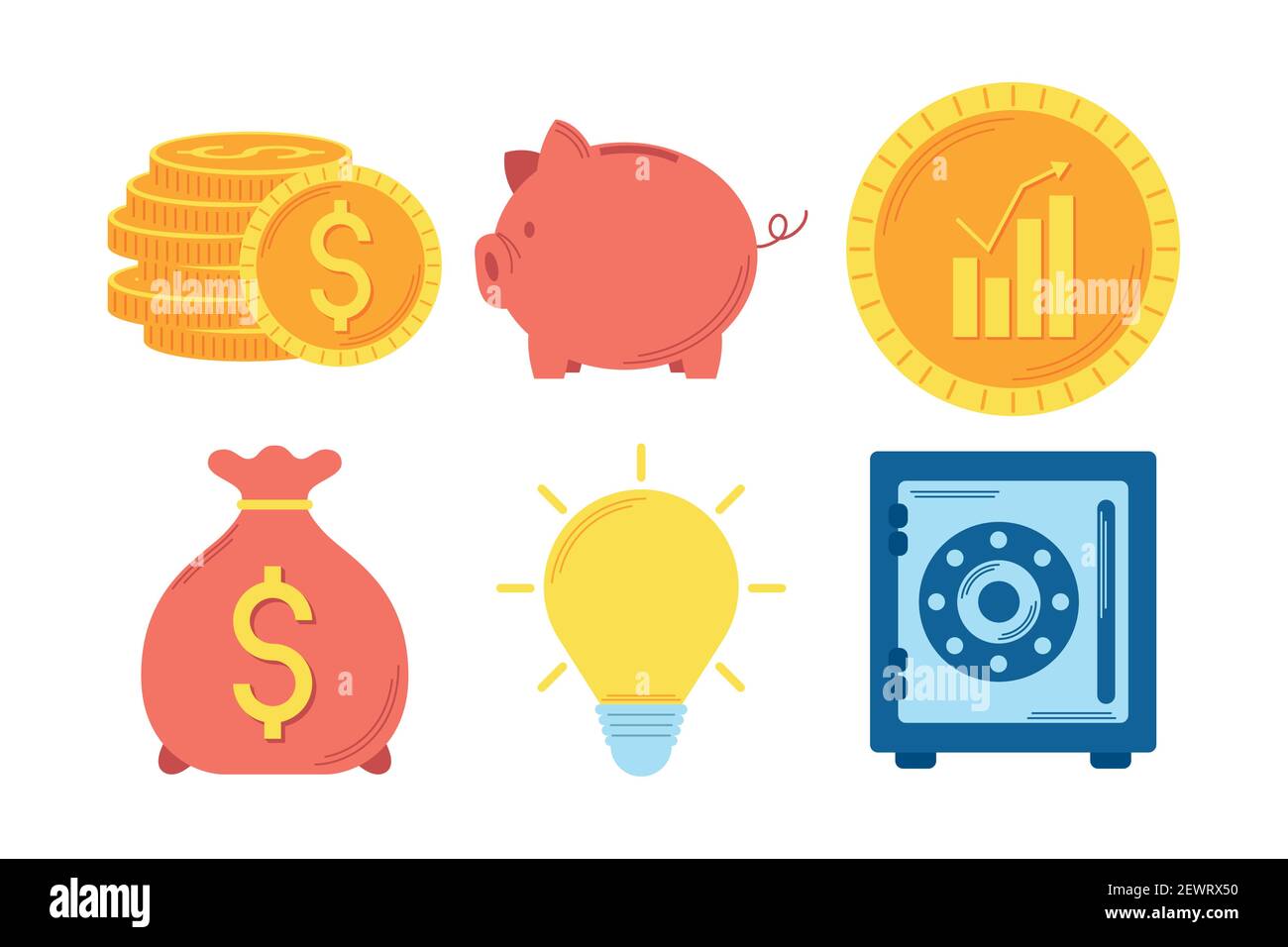 six invest money set icons Stock Vector Image & Art - Alamy
