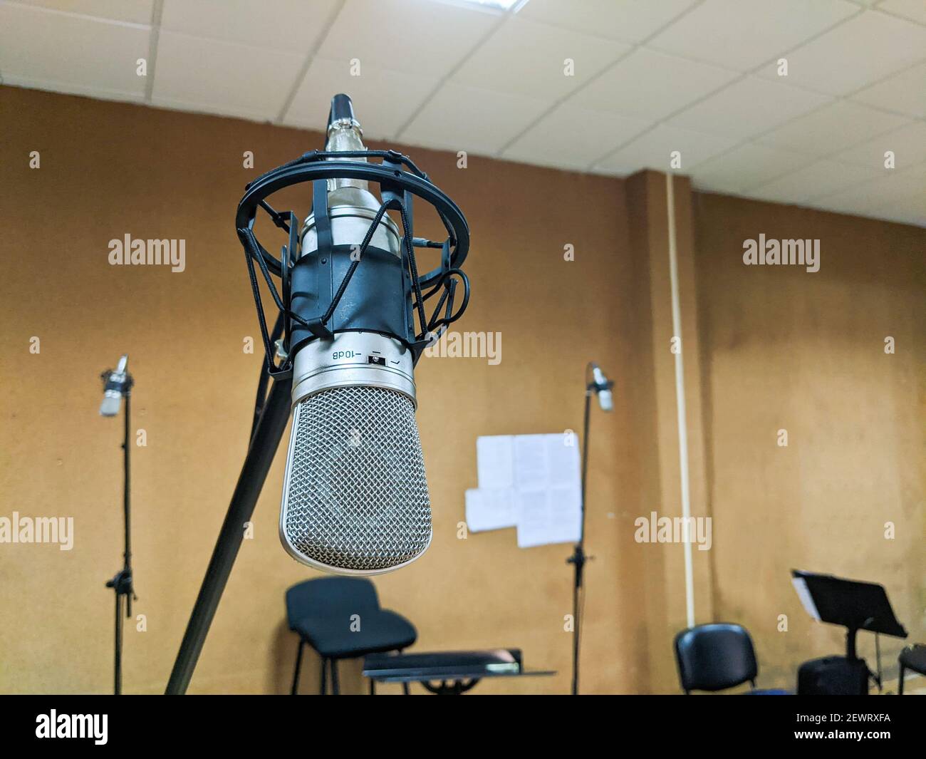 A closeup shot of studio condenser microphone Stock Photo - Alamy