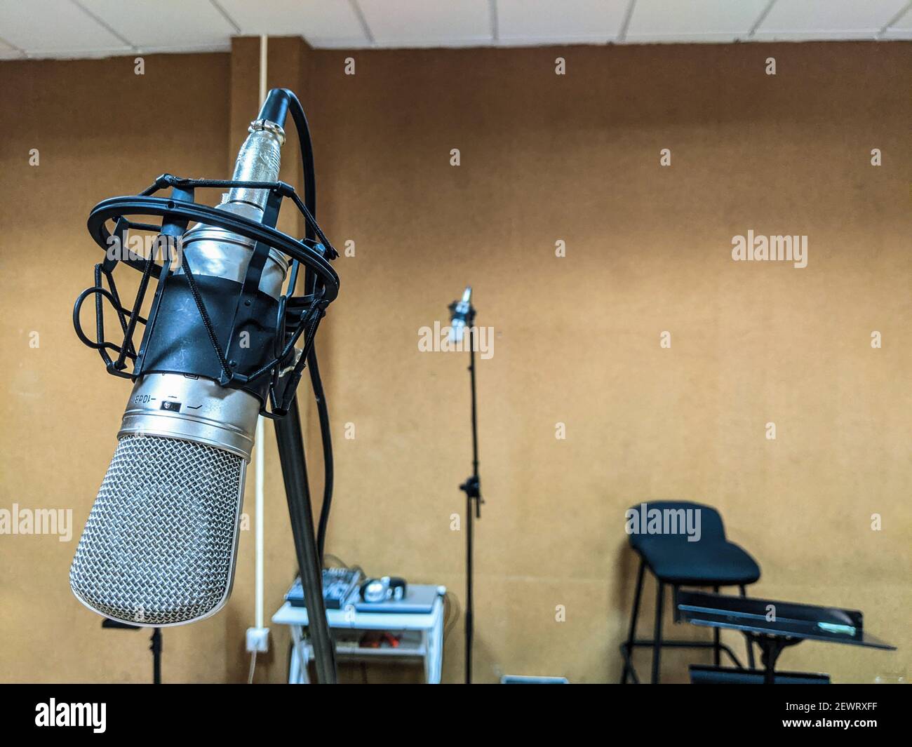 A closeup shot of studio condenser microphone Stock Photo - Alamy