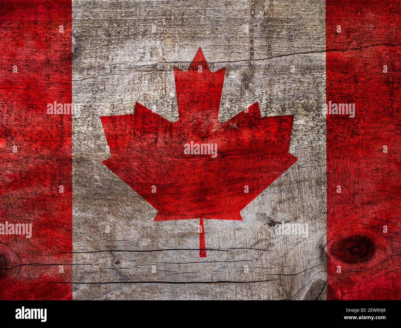 Canadian Flag. Beautiful greeting card. Closeup, view from above ...