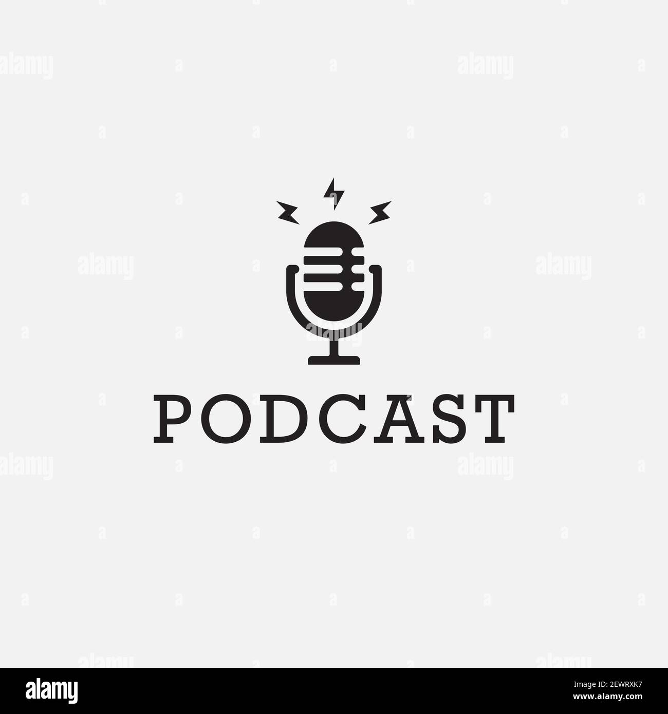 Podcast Microphone Icon. Web Symbol Logo Template Design Element Stock ...