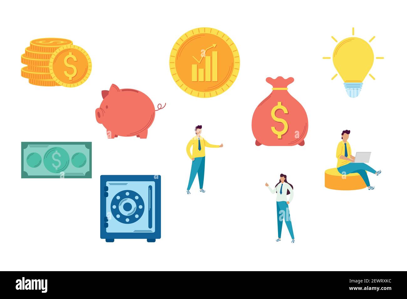 ten invest money set icons Stock Vector Image & Art - Alamy