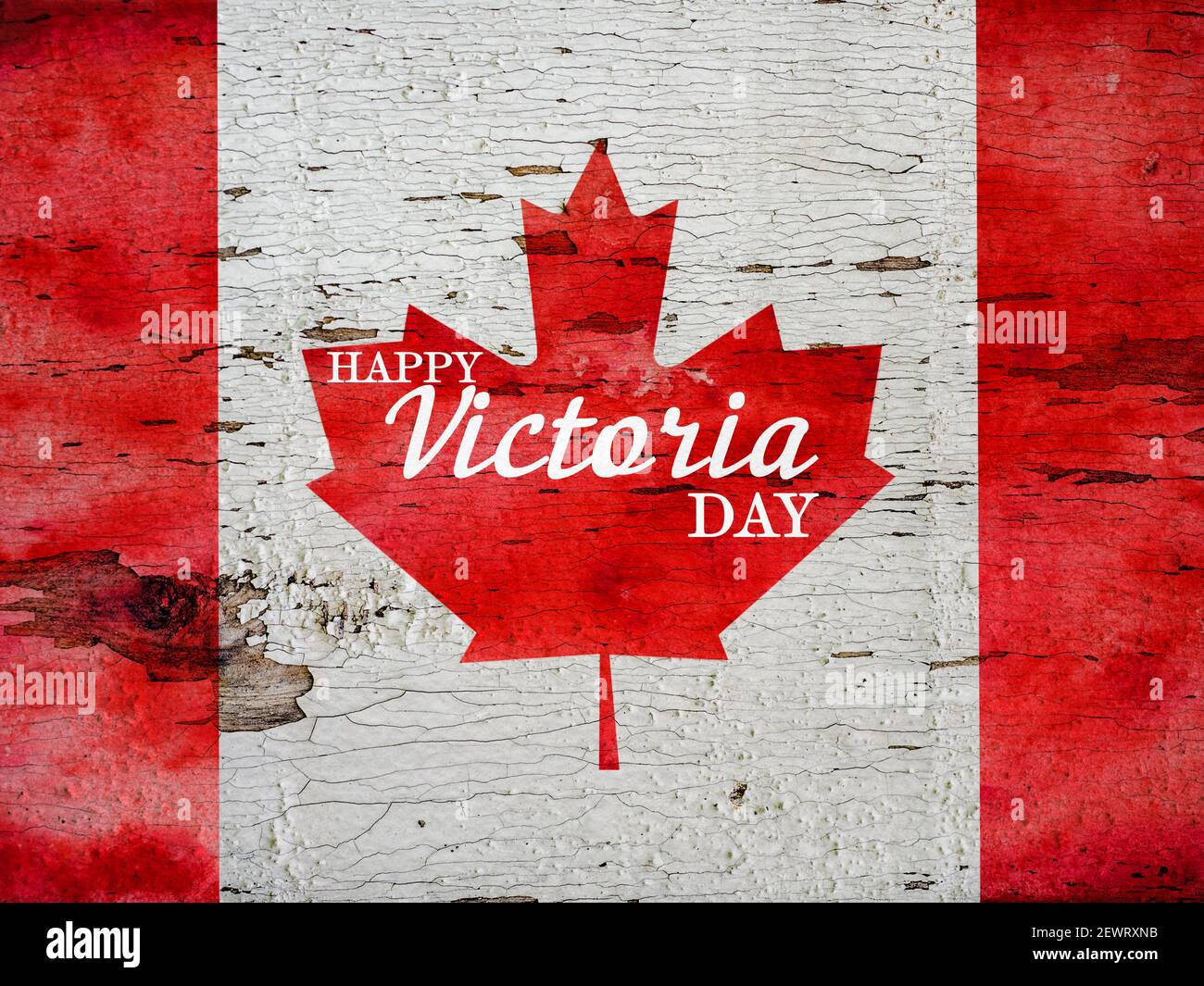 Victoria Day lettering on the background of the Canadian Flag ...