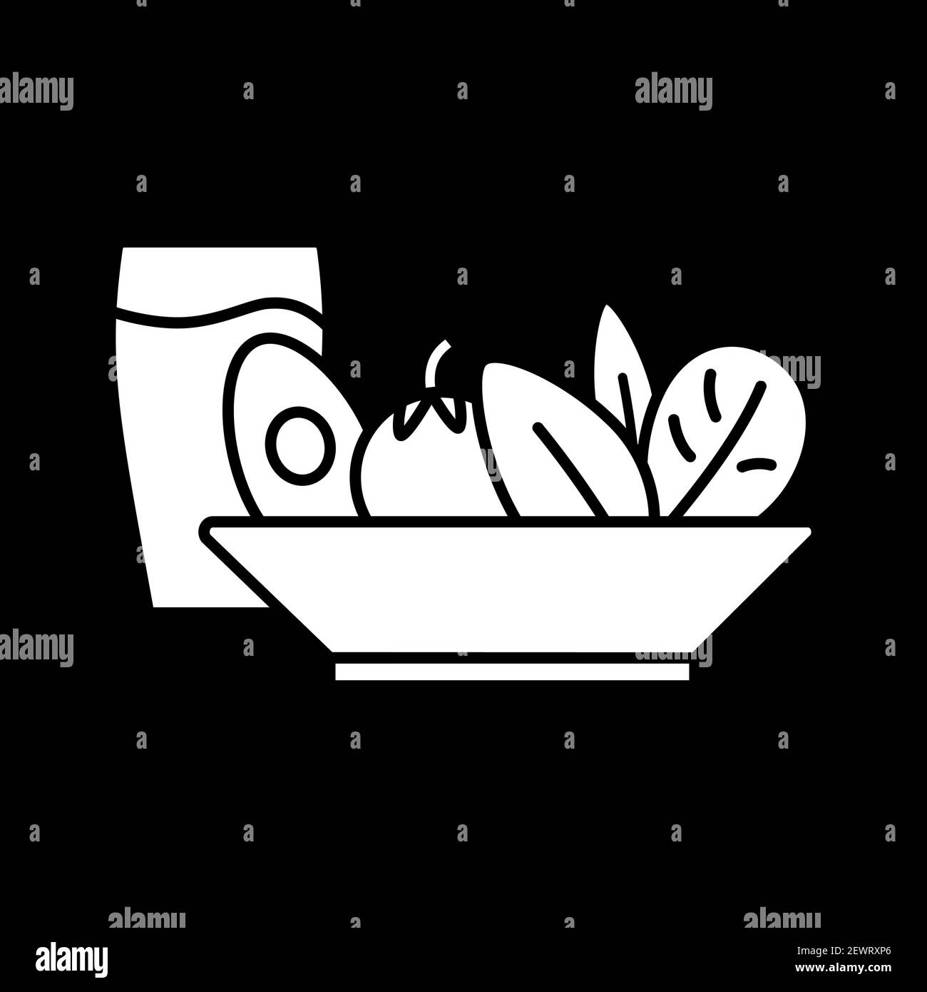 Healthy food dark mode glyph icon Stock Vector Image & Art - Alamy