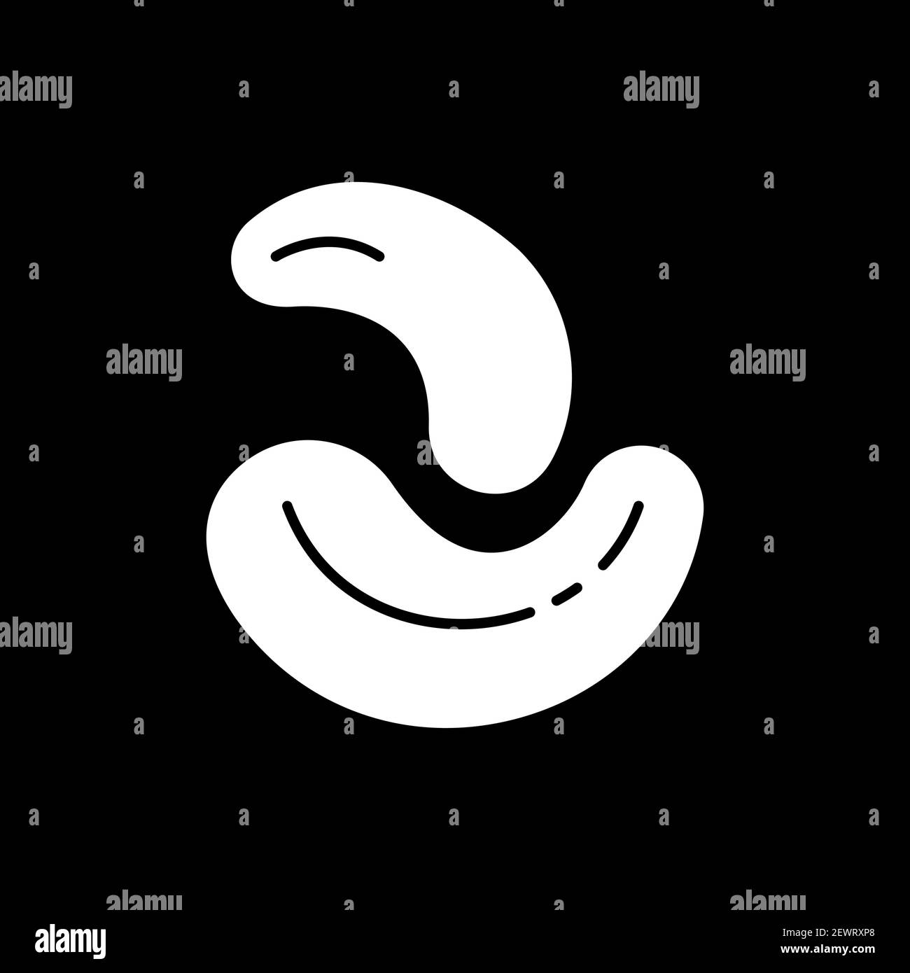 Cashew nuts dark mode glyph icon Stock Vector Image & Art - Alamy