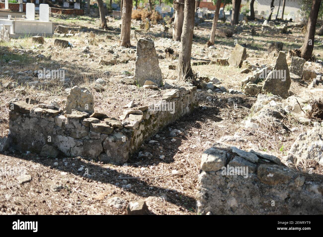 Old stone tombs in cemetery hi-res stock photography and images - Alamy