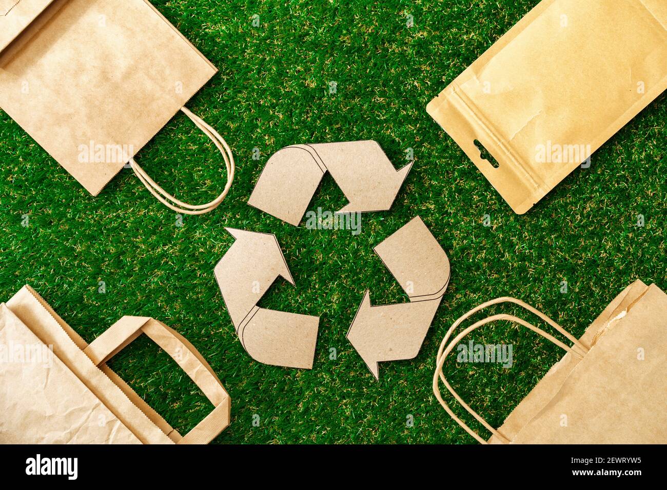 Craft paper eco bag, eco-friendly concept of consumption Stock Photo ...