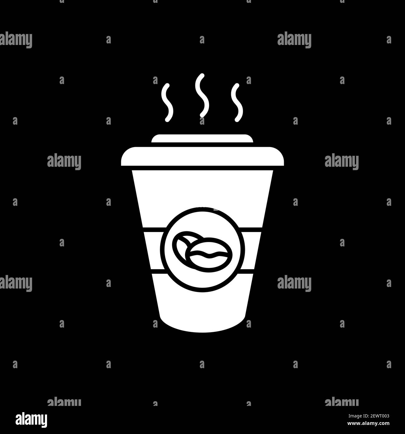 White coffee glyph icon Stock Vector Images - Alamy