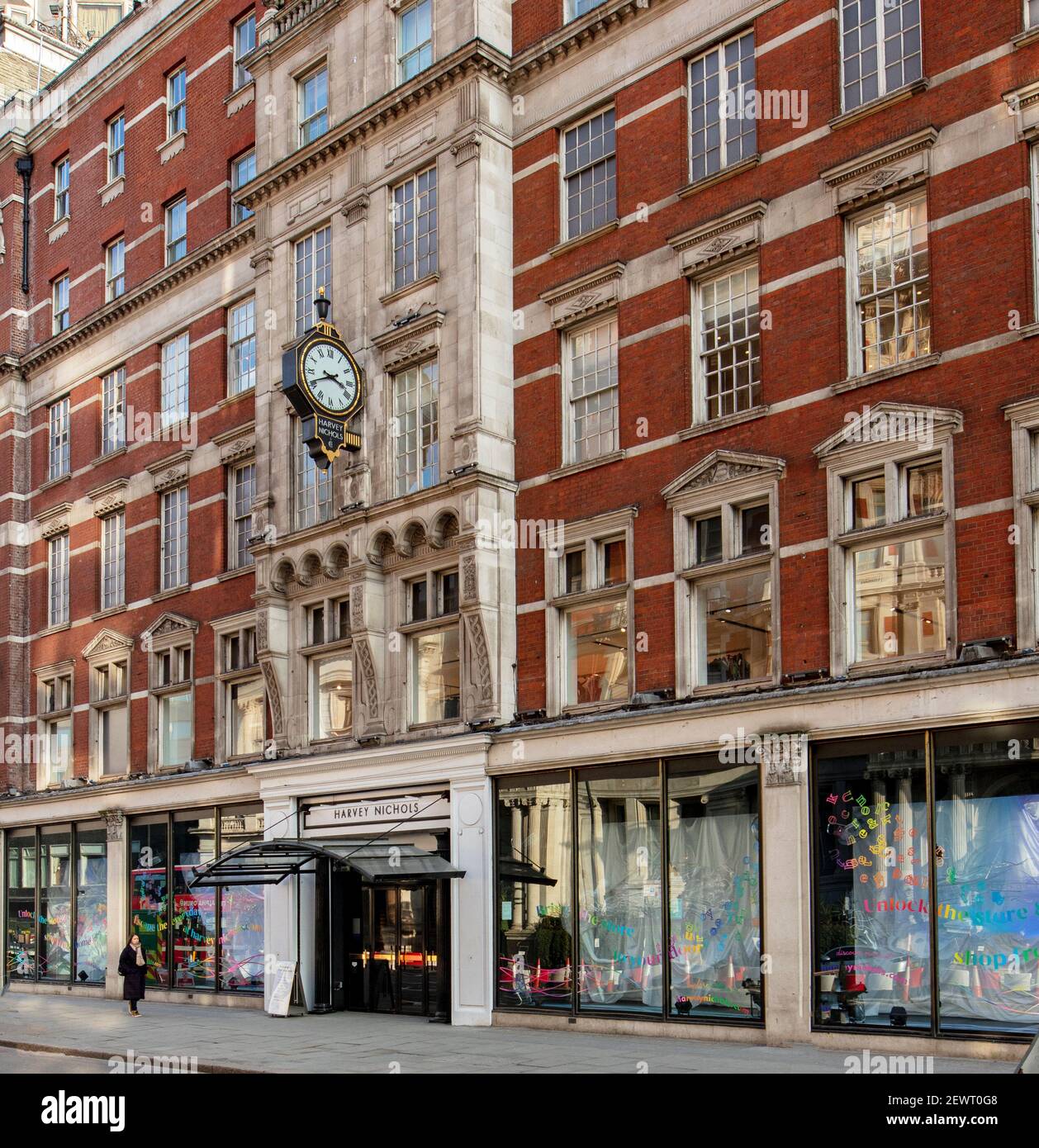 Frontage of Harvey Nichols upmarket fashion retail department store ...