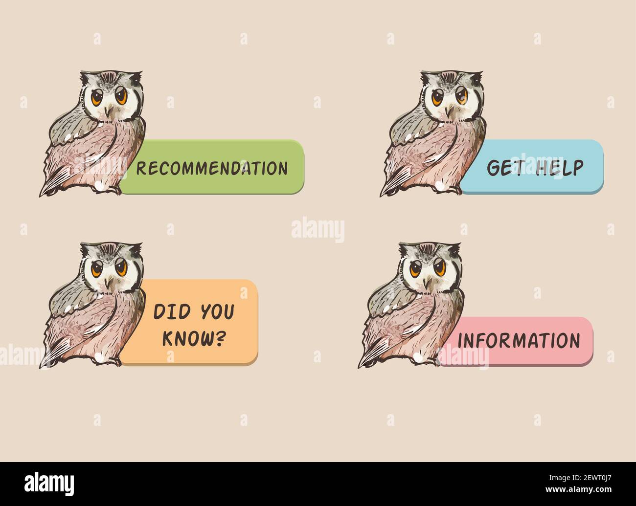 Owl help Stock Vector Images - Alamy