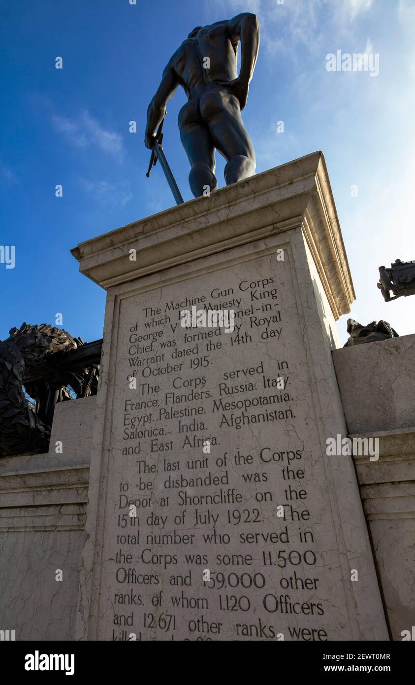 The Machine Gun Corps Memorial (The Boy David), Hyde Park Corner ...