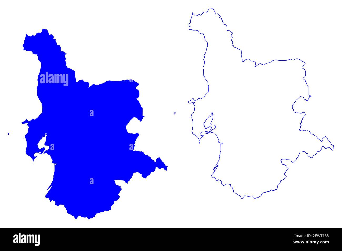 Oristano province (Italy, Italian Republic, Sardinia region) map vector ...