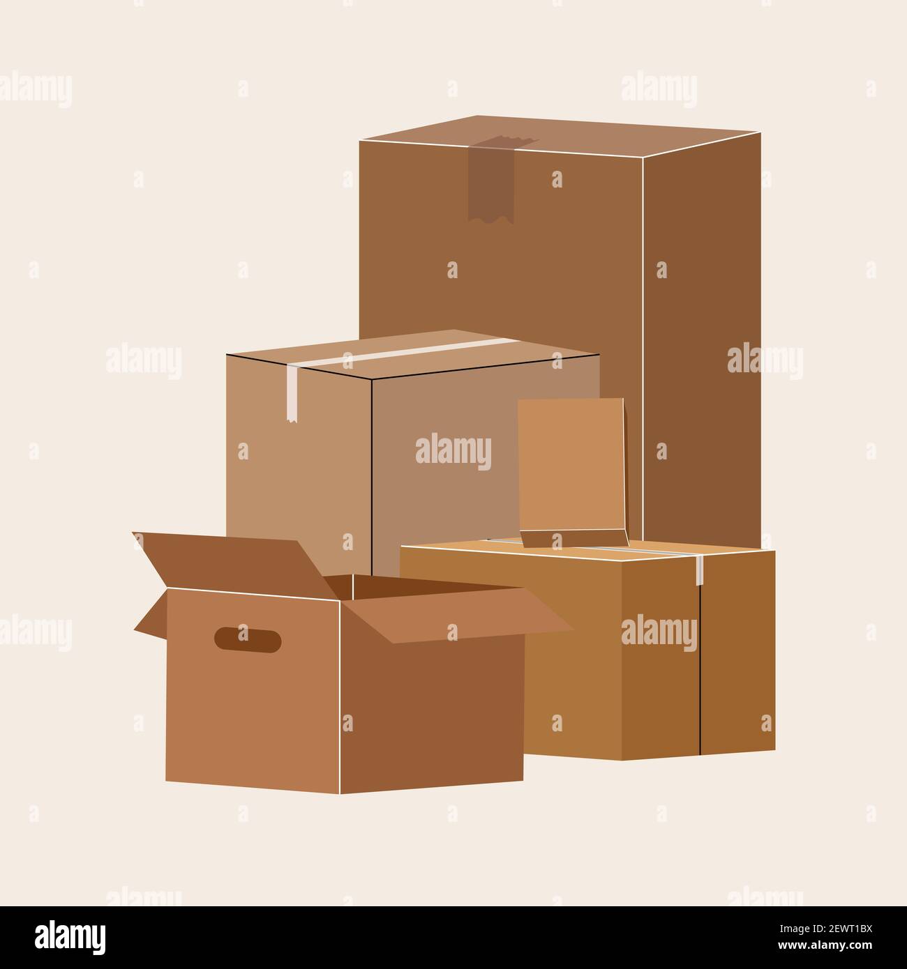 Set of isolated cardboard boxes for moving Stock Vector Image & Art - Alamy