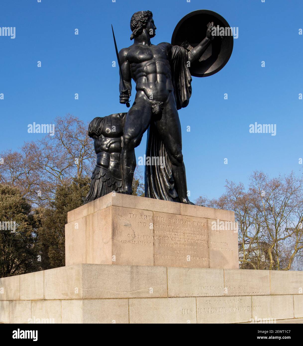 Wellington Monument; a 5.5m high statue of Achilles in memorial to ...
