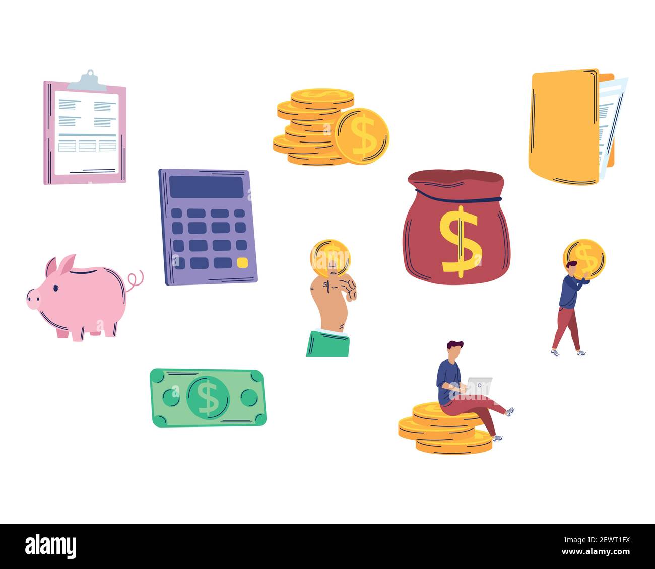 ten savings management set icons Stock Vector Image & Art - Alamy