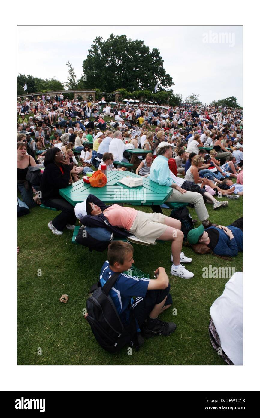 The croud on Murray Mound watch Andy Murray playind on the big ...