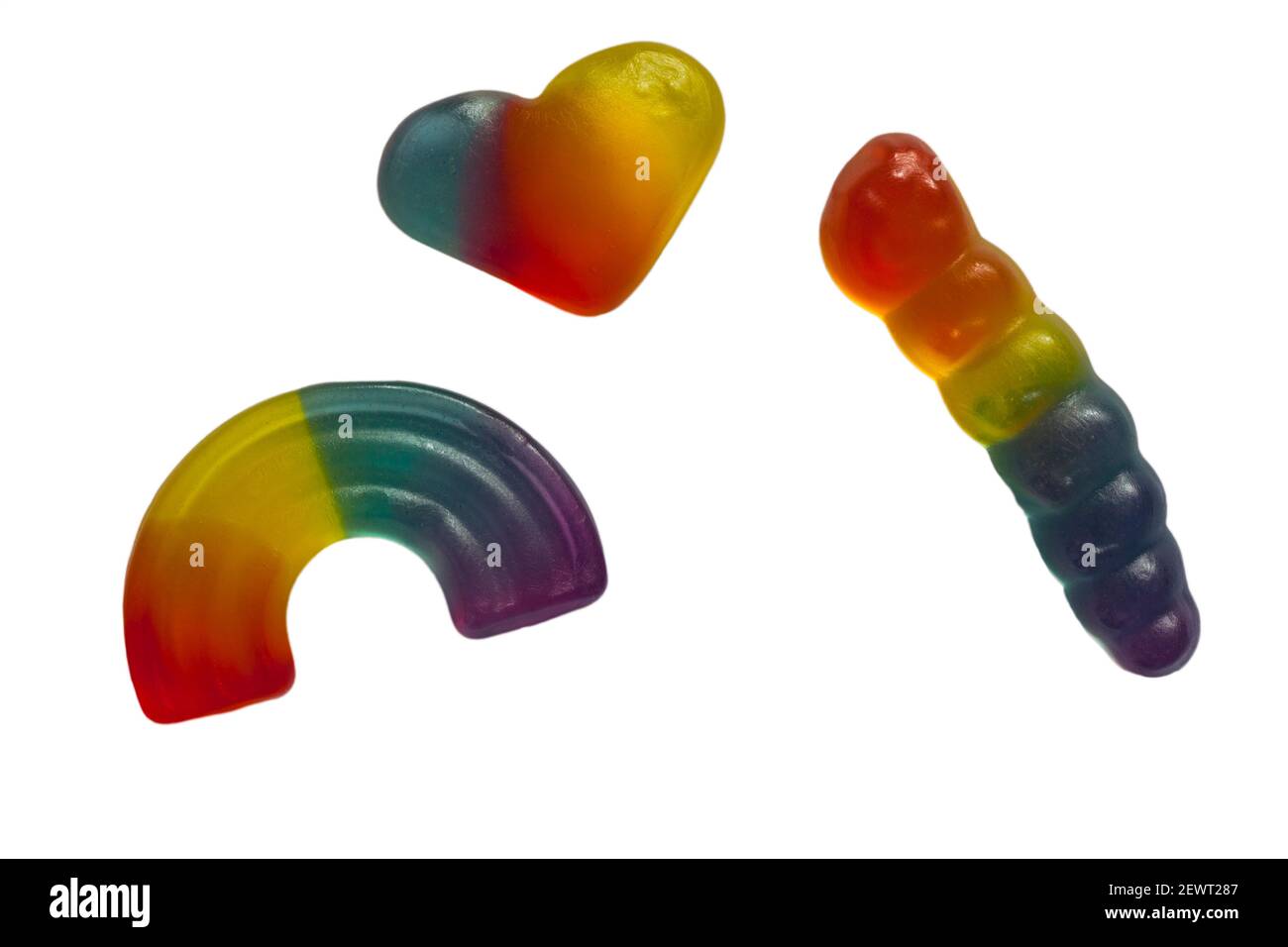 Rainbow Colin the Caterpillar sweets from M&S isolated on white ...