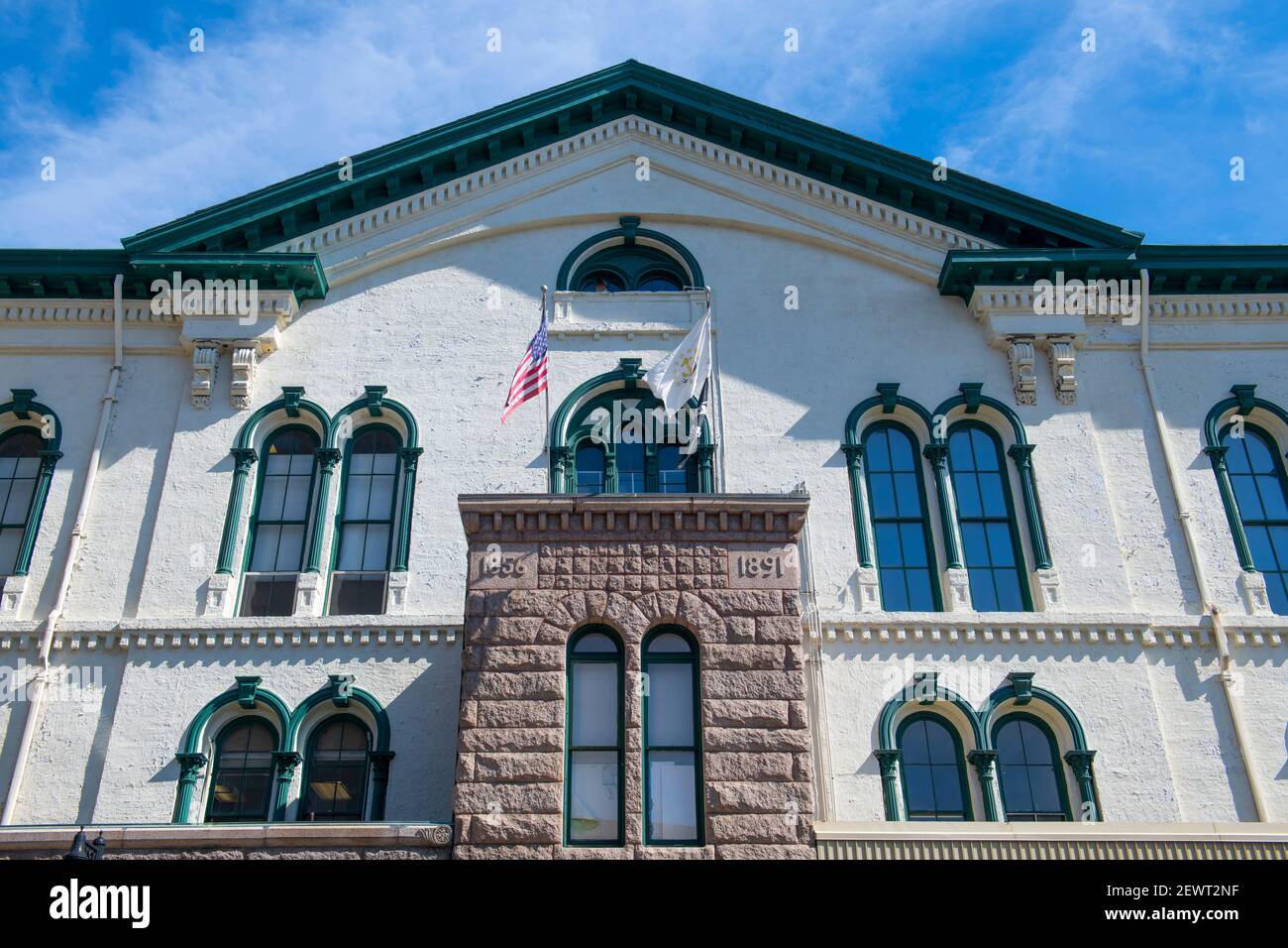 Woonsocket city hall on Main Street in downtown Woonsocket, Rhode ...