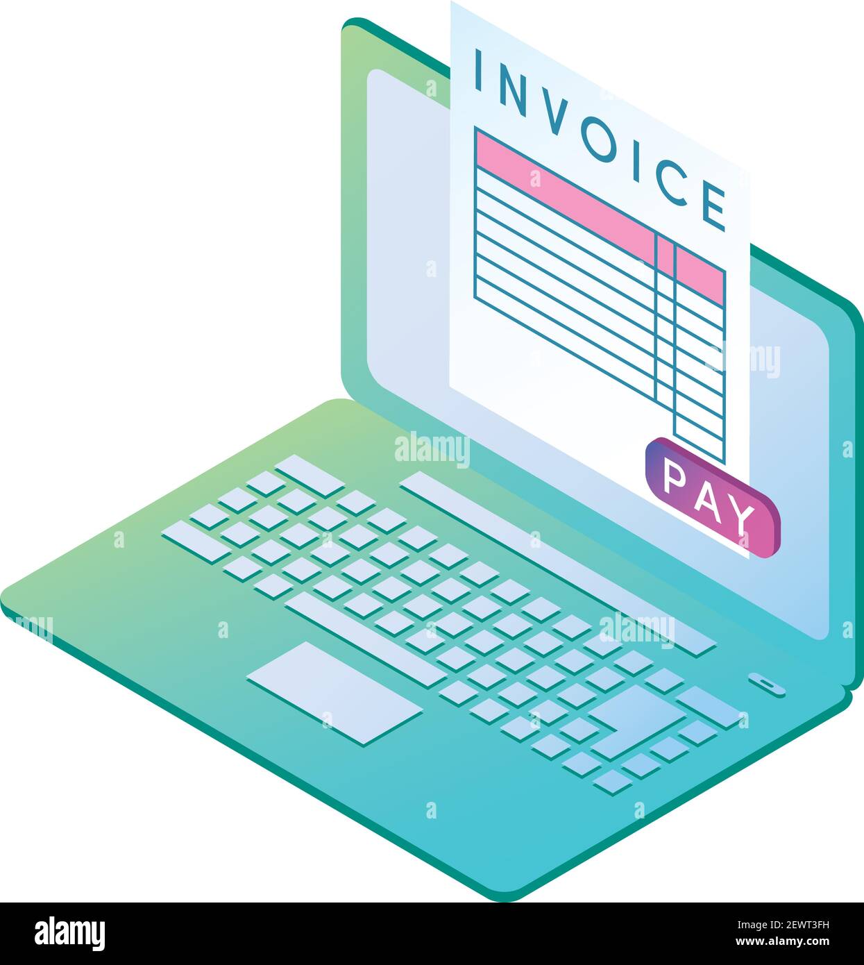 laptop pay receipt online bank Stock Vector Image & Art - Alamy