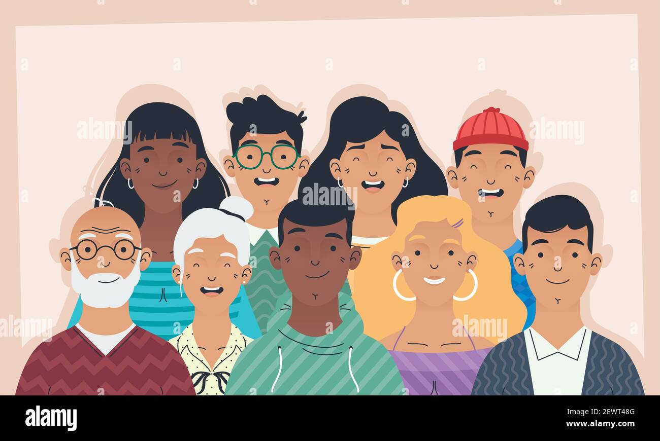 group of diversity people characters Stock Vector Image & Art - Alamy
