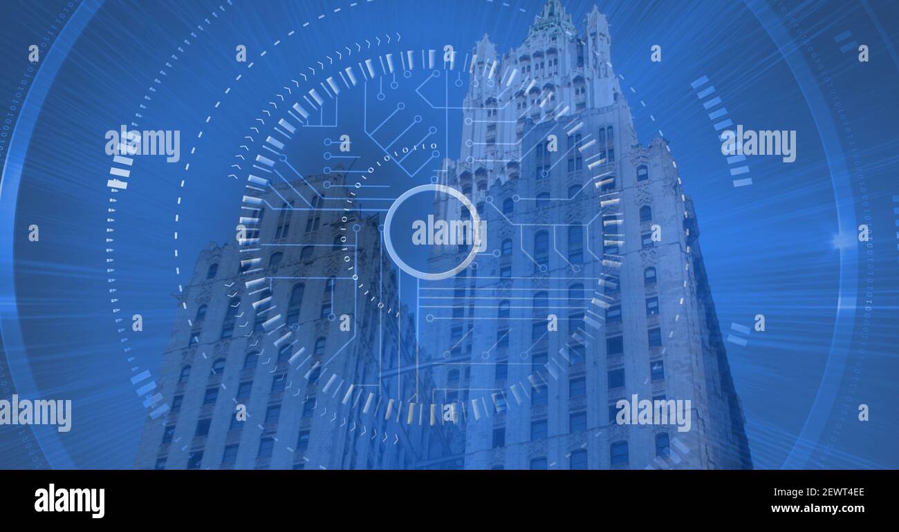Animation scope scanning on blue hi-res stock photography and images ...