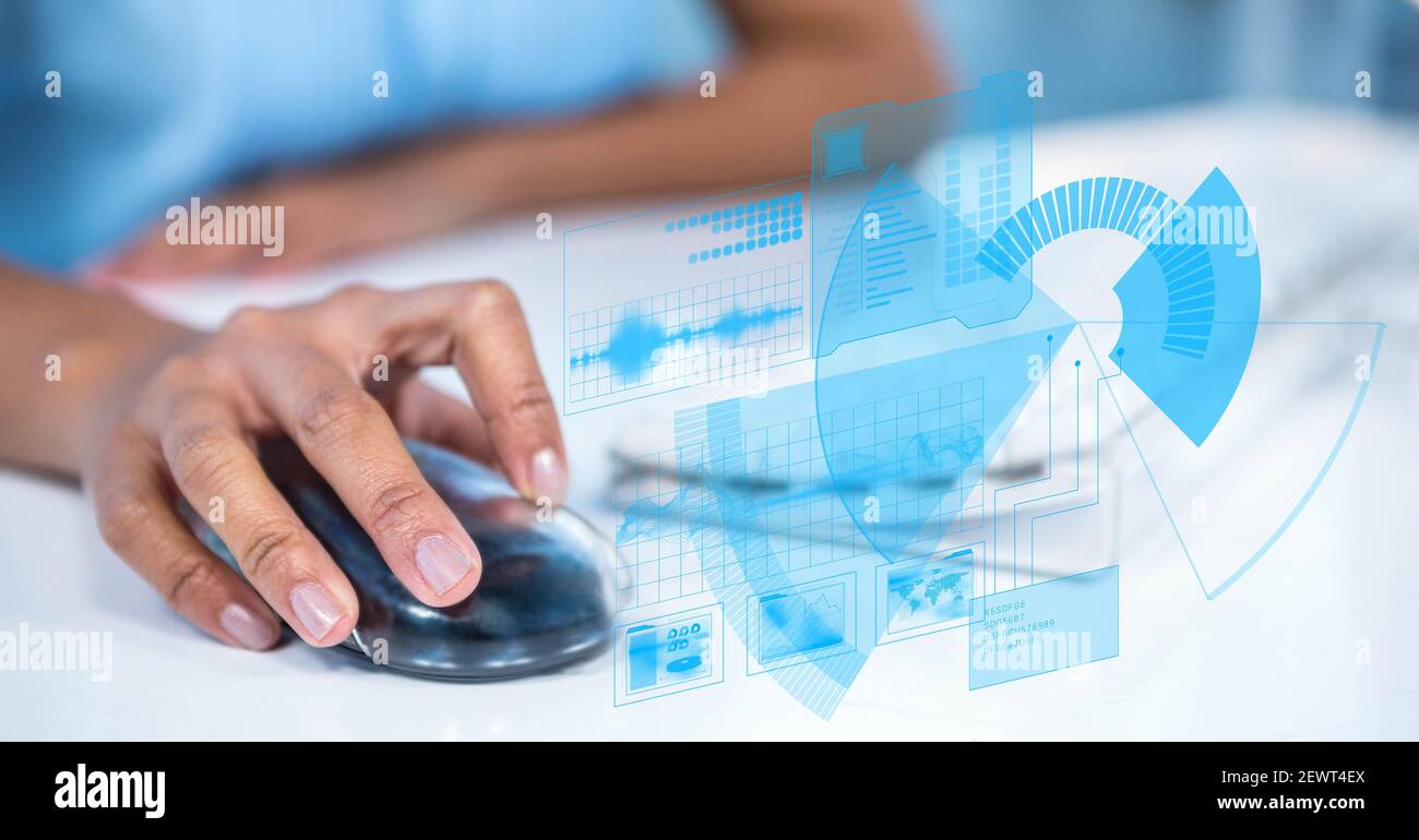 Animation business people using computer hi-res stock photography and ...