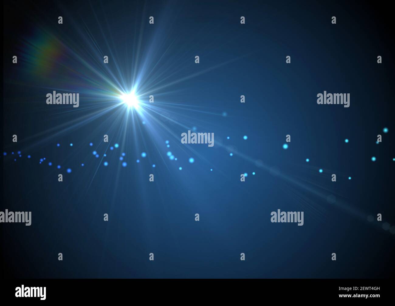 Glowing blue spot of light over blue spots on blue background Stock ...