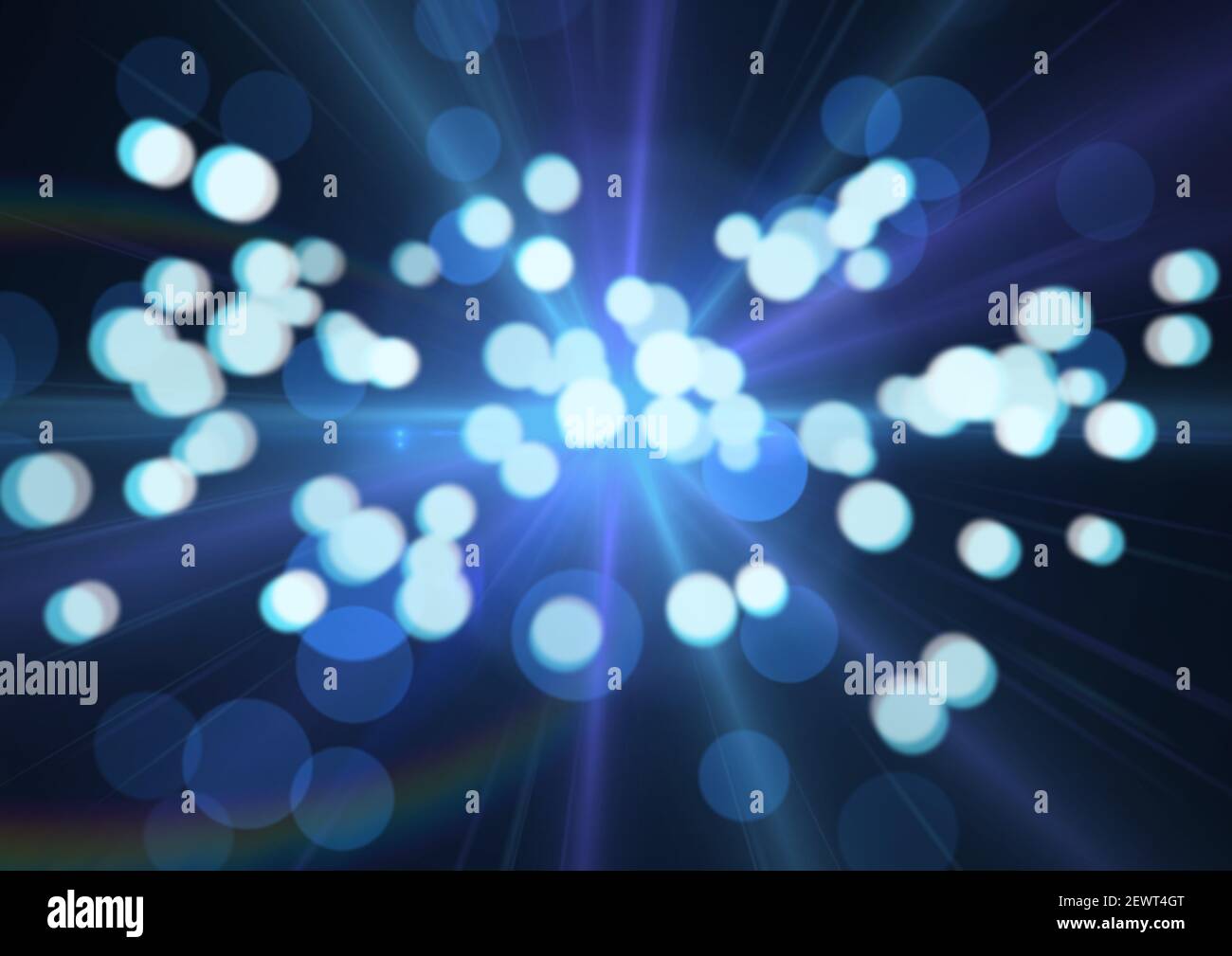 Multiple light blue glowing spots of light on blue background Stock ...