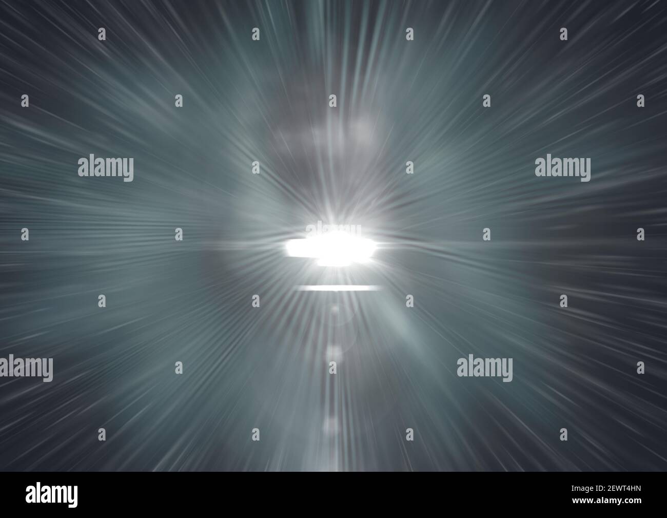 Glowing glowing white spot of light with light trails in background ...