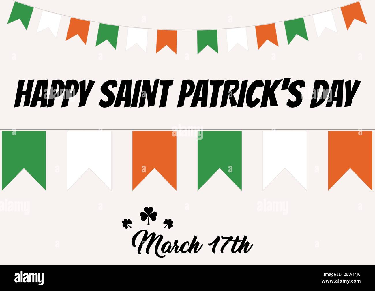 Happy saint patrick's day march 17th text with irish flag bunting on ...