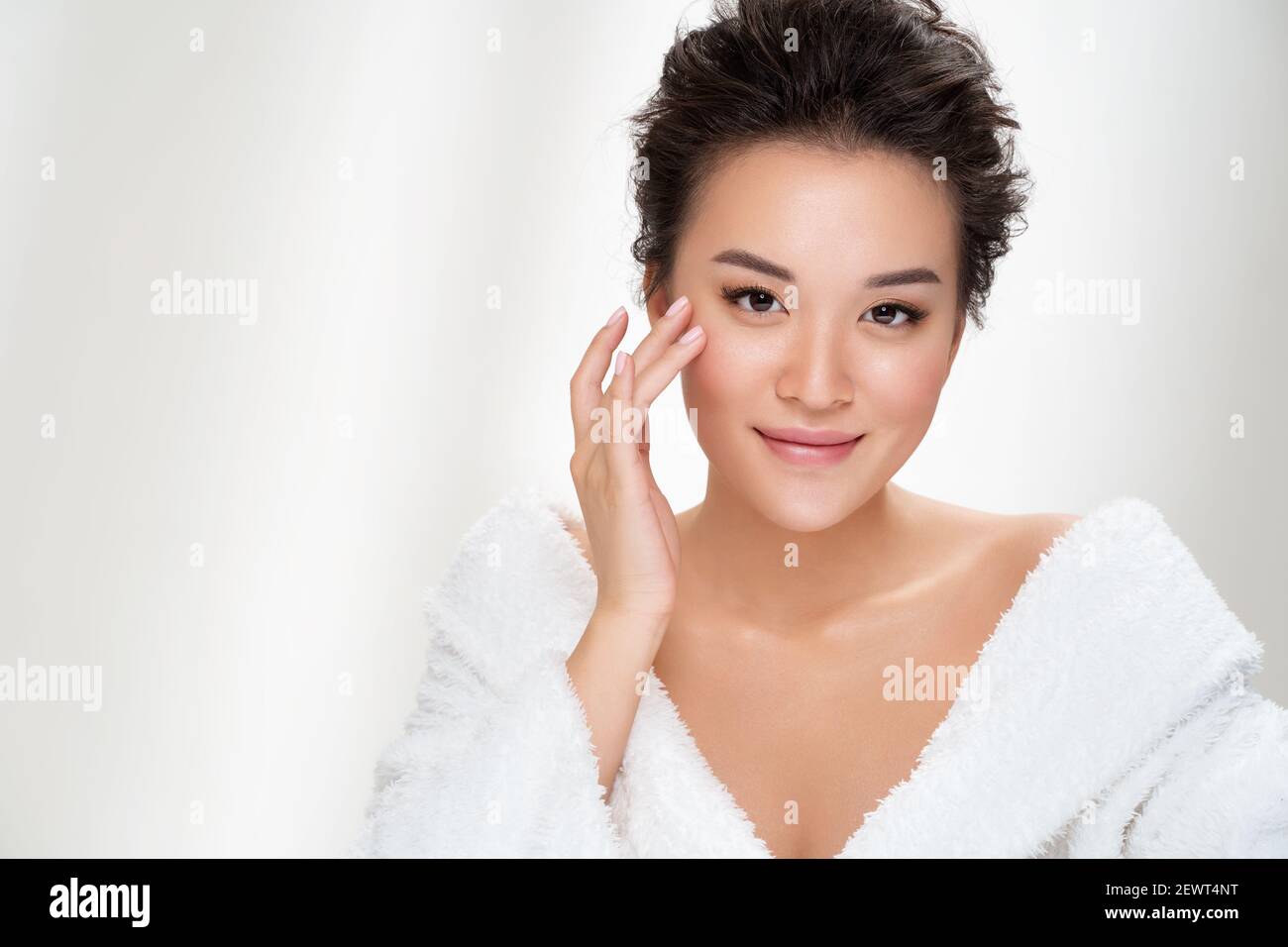 Beautiful Woman After Shower Photo Of Asian Woman With Perfect Makeup