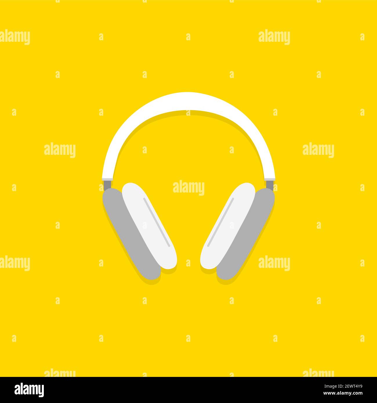 Wireless headphones on yellow background Stock Vector Image & Art - Alamy