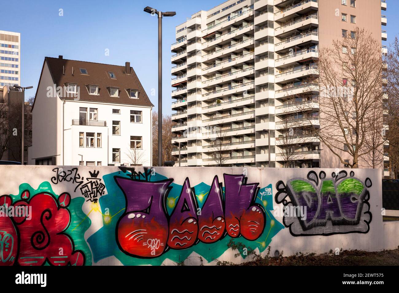 residential building between office tower and high-rise building on ...