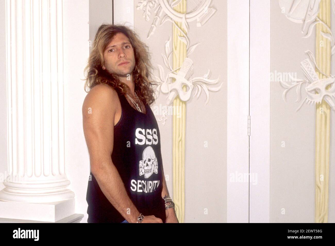 Rob Affuso from Skid Row during a photoshoot in a hotel. London, 08/10 ...