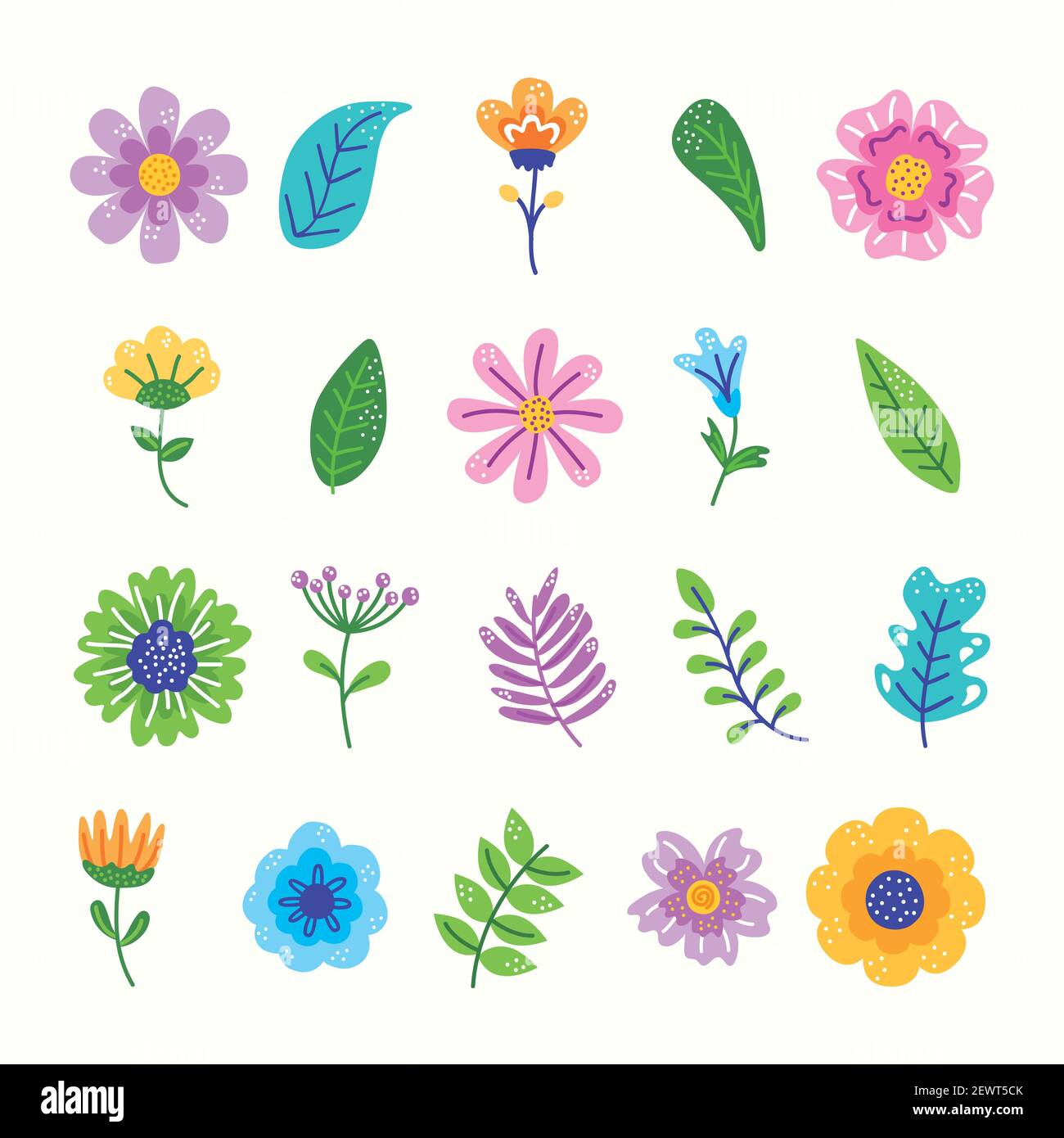 spring season flowers twelve set Stock Vector Image & Art - Alamy