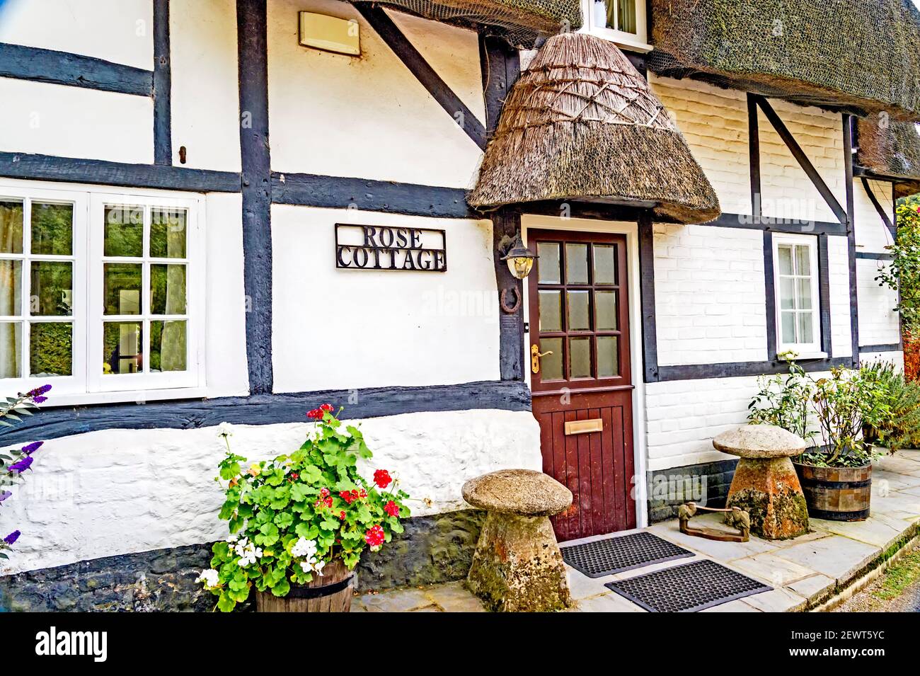 Cottage in Nether Wallop, Hampshire, where Miss Marple (TV) lived Stock ...