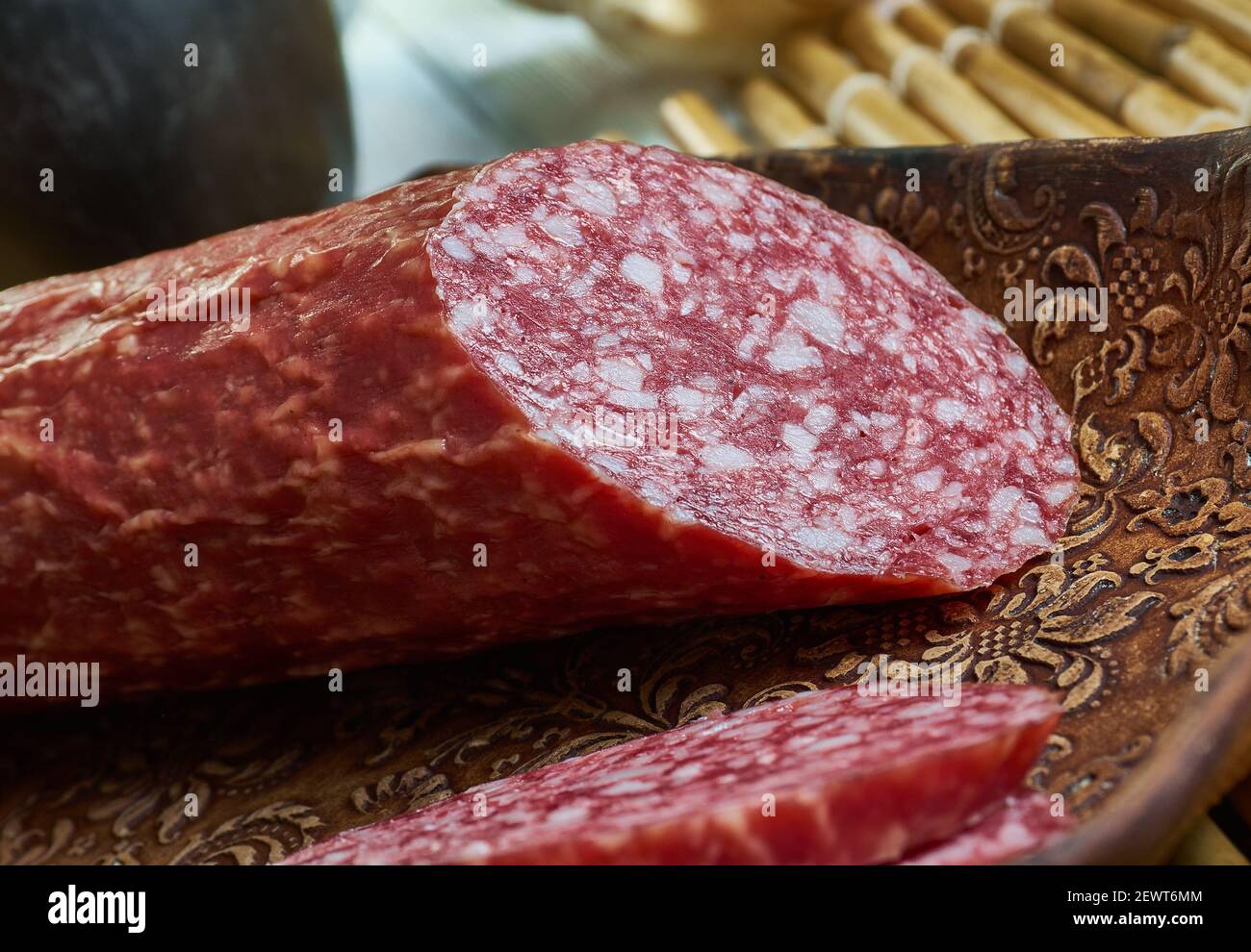 Thuringer rotwurst - German blood sausage Stock Photo - Alamy